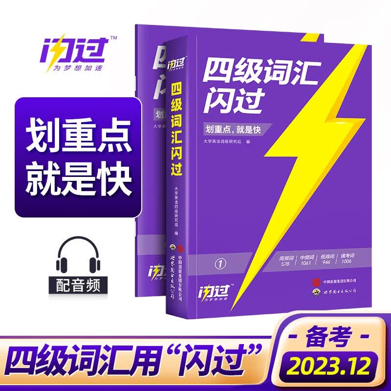 【备考23.12】英语四级考试真题巨微英语四级真题逐句精解四级词汇闪过历年真题试卷词汇书 备考12月【四级词汇闪过】