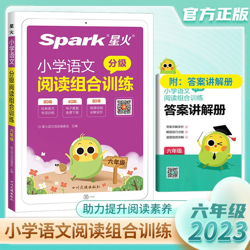 星火小学语文分级阅读组合训练小学生阅读强化组合训练80篇一二三四五六年级语文阅读理解人教版答题技巧课外阶梯分级阅读练习题 【语文阅读训练】六年级