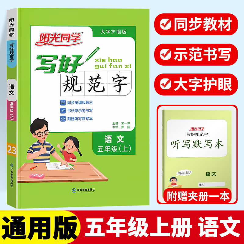 【年级上下册自选】2023新版阳光同学写好规范字下语文部编人教版小学生1-6年级下册上册教材同步字帖练字帖上 【五年级上】写好规范字
