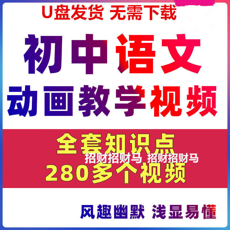 全套视频动画课本知识 语文动画视频-U盘 初中知识全集