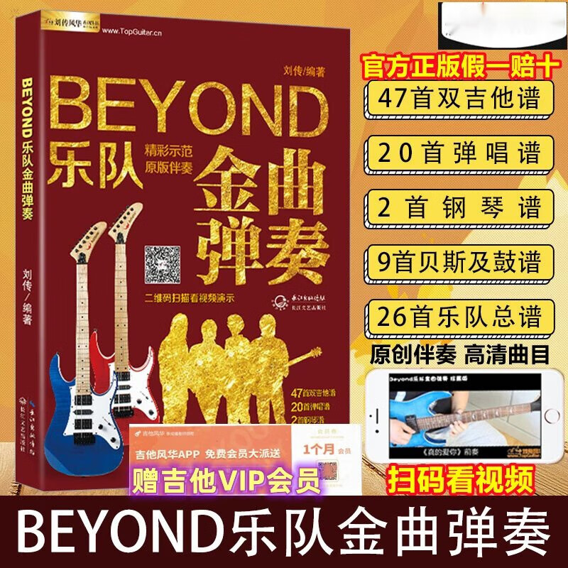 BEYOND乐队金曲弹奏刘传原版SOLO吉他谱弹奏黄家驹电吉他曲谱教程