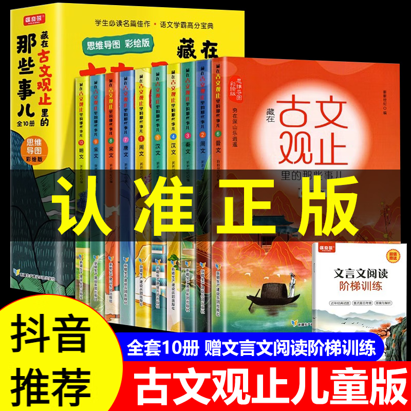 古文观止 樊登推荐【抖音同款】藏在里的那些事儿全套10册儿童版小学生版初中高中写给青少年的小启蒙注音版陪孩子读 【抖音同款】藏在古文观止里的那些事儿 全套10册
