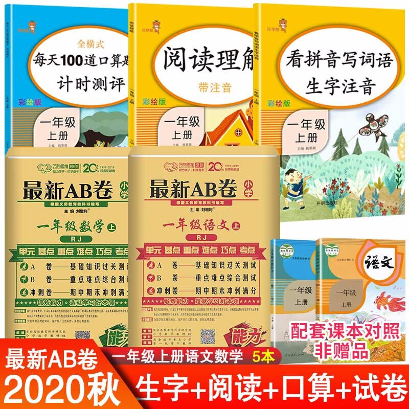 【科目自选】期末试卷新版新AB卷一年级上下册语文数学人教北师版 单元同步基础综合训练测试卷练习 一年级上册综合训练