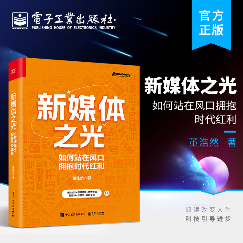 书籍 新媒体之光：如何站在风口拥抱时代红利 电子工业出版社9787121438134