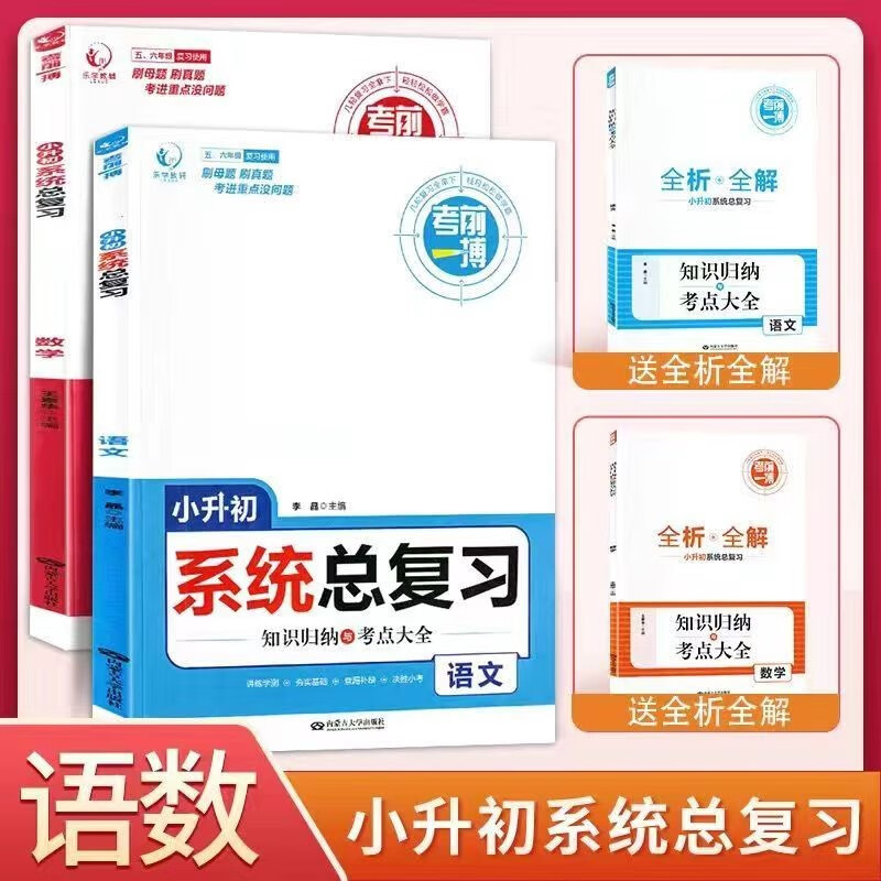 2023新版小升初系统总复习语数英专项特训小学六年级毕业升学知识 语文+数学