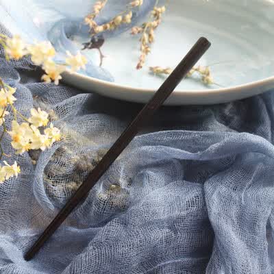 黑檀木古典檀木发簪复古装汉服盘发步摇头饰简约百搭木簪子 愿