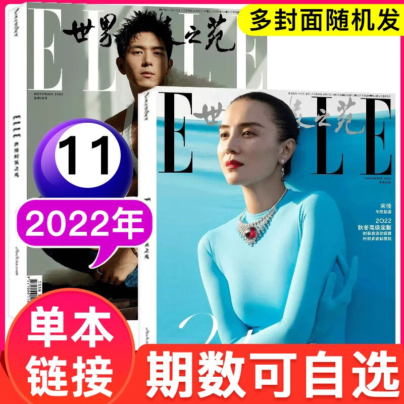 【7月龚俊/杜鹃/刘诗诗封面】世界时装之苑杂志2023年7月 ELLE时尚流行款式服饰服装搭配类期刊【单本】 2022年11月【李现/杨颖封面】