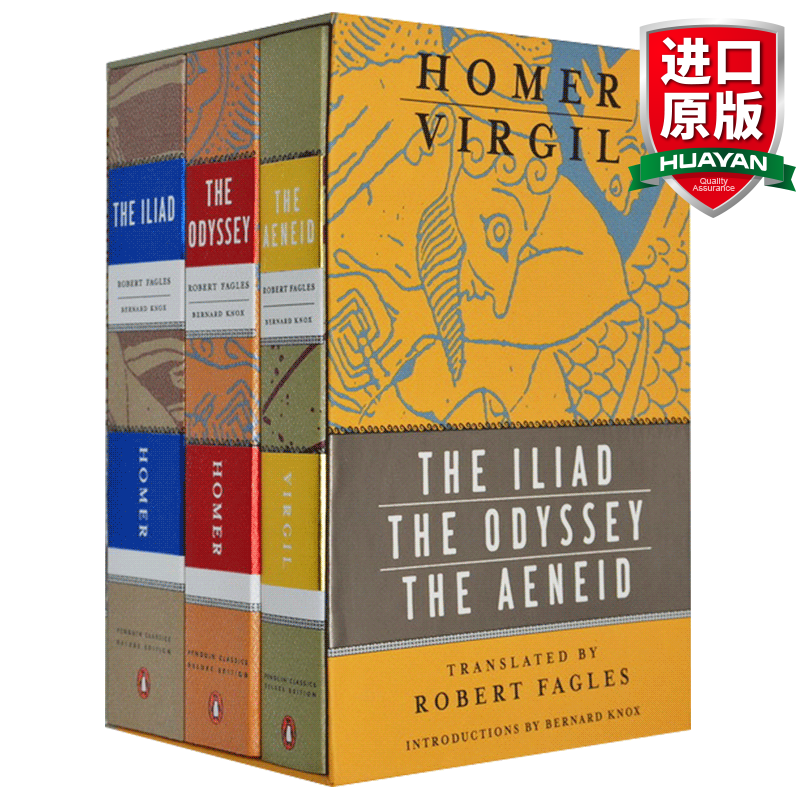 英文原版 荷马史诗三部曲 Iliad, Odyssey, and Aeneid Box Set 套装