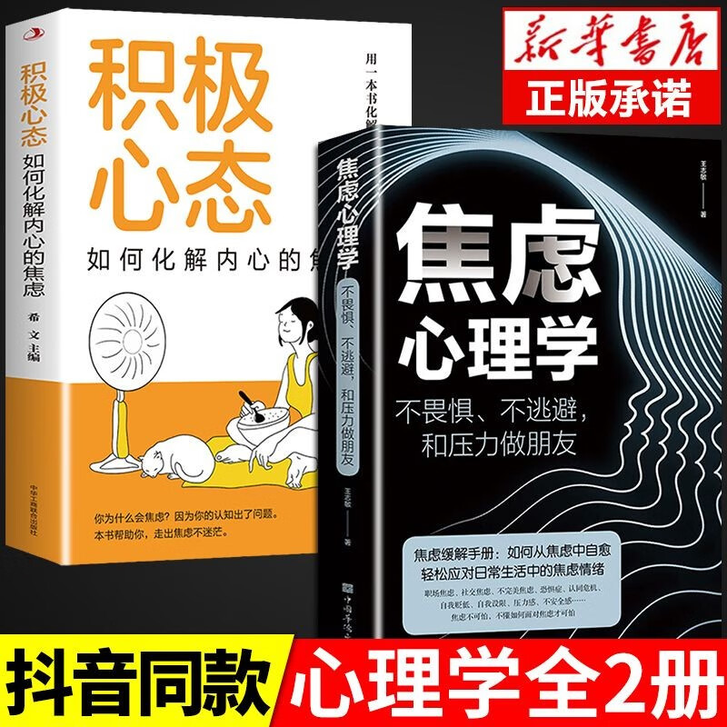 全2册 焦虑心理学积极心态如何化解内心的焦虑不畏惧不逃避和压力做朋友王志敏著轻松应对生活焦虑情绪管理心理学畅销书籍排行榜 【2册】焦虑心理学+积极心态