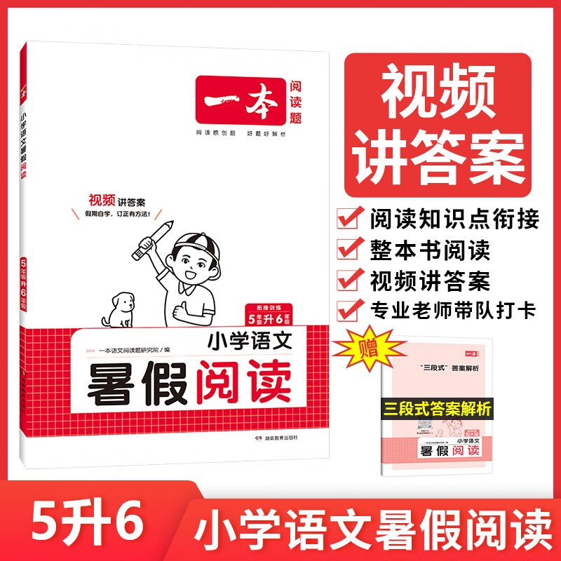 一本小学暑假衔接五升六年级 2024新版暑假语文+数学+英语+阅读+练字帖+口算暑假作业5升6承上启下复习巩固预习提升阅读理解专项专题训练 语文暑假阅读