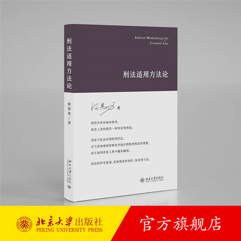 刑法适用方法论 何荣功 办理中常见具有普遍性争议焦点 面向实务问题 形式与实质 行为被害 原则例外 扩张限制 北京大学旗舰店