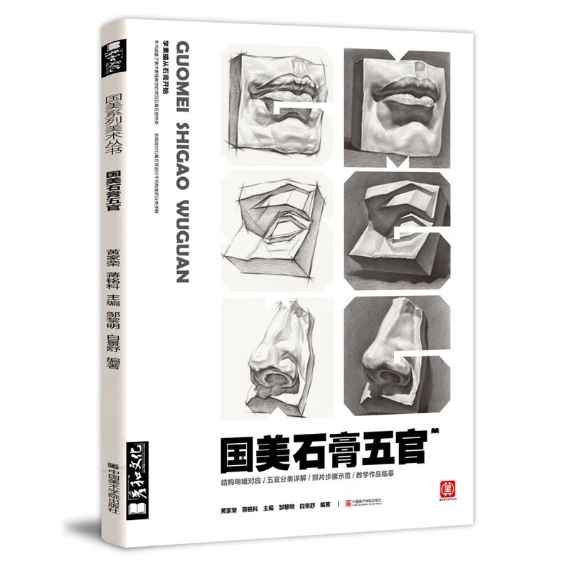 国美素描静物临摹书画册入门教材基础范本单体组合水果衬布写生照片书罐子结构绘画画初学者美术培训班周文超儿童成人自学练习 国美石膏五官