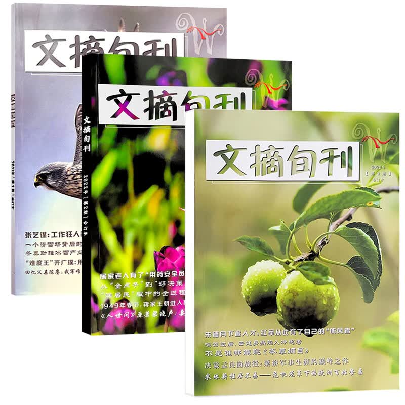 文摘旬刊合订本杂志2021年第1-6期+2022年第1.2.3.4.5期文学文摘 3本2022年第1.2.3期