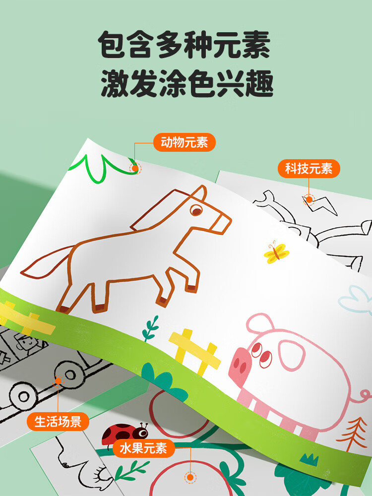 YQ【时光学】小小画家涂色本-绘画启蒙套装 【审美力+想象力】5册 无规格