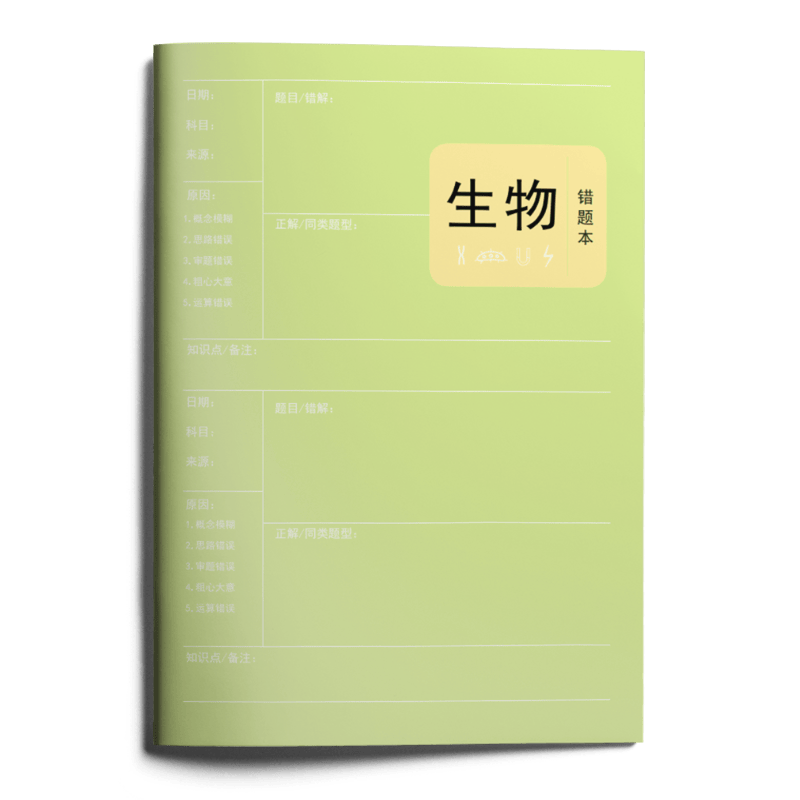 赠品：盈晨出版赠品初高中错题本-勿拍，单拍不发货 生物