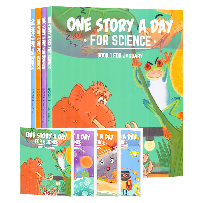 365个幼儿英文故事天天故事会One Story A Day for beginners 每天一个磨耳朵小故事 幼儿英语学习绘本小学低 one story a day科学版4本（适合初中