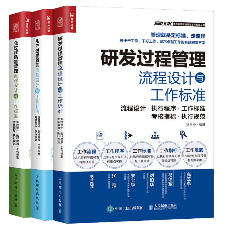 包邮 生产过程管理+全过程质量管理+研发过程管理流程设计与工作标准 孙宗虎 企业管理书籍
