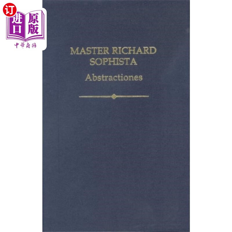 海外直订Master Richard Sophista: Abstractiones 理查德·索菲斯塔大师:抽象