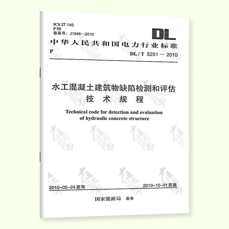 DL/T 5251-2010 水工混凝土建筑物缺陷检测和评估技术规程