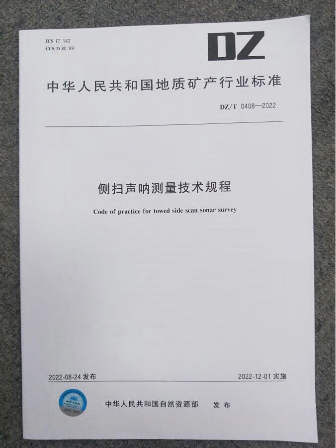 DZ/T 0408-2022 侧扫声呐测量技术规程
