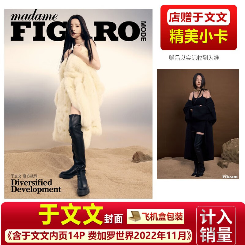 于文文封面/内页+店赠小卡 小资风尚CHIC 4月/旅游天地杂志2023年3月/费加罗世界/芭莎男士12月/智族GQ10王一博/VOGUE服饰与美容 费加罗 2022年11月 于文文封面