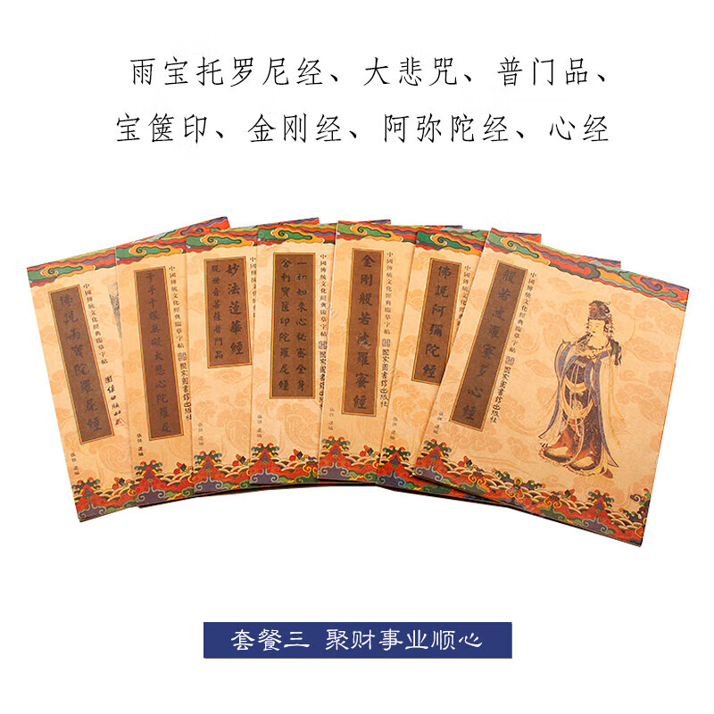 心经抄经本佛经字帖硬笔 经书手抄本金刚经地藏经大悲咒经文临摹七本套装结缘 套装三