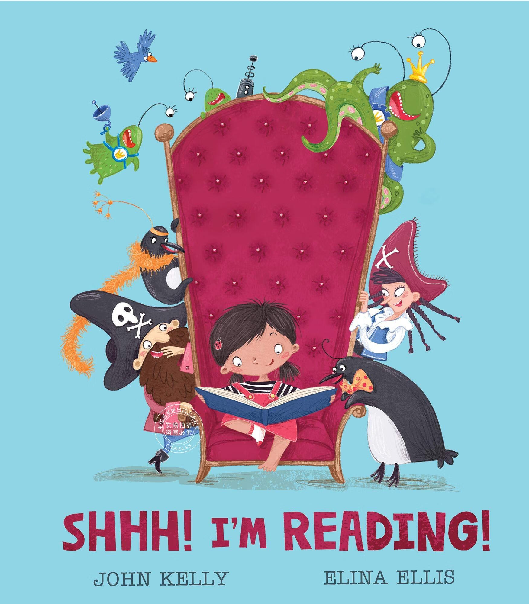 现货 嘘！我在看书！ 英文原版 Shhh! I'm Reading! 儿童幽默故事绘本 平