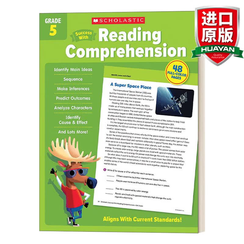 Scholastic Success with Reading Comprehension Grade 5 英文原版 学乐成功系列阅读理解练习册 五年级 英文版 进口英语原版书籍