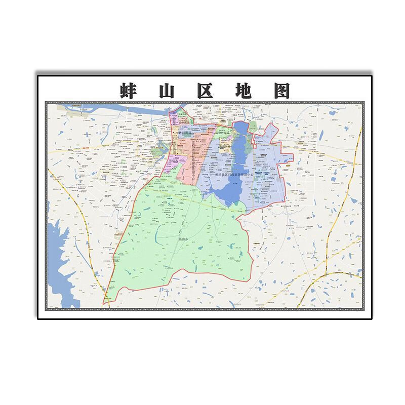 蚌山区地图1.1米安徽省蚌埠市高清无折痕办公室高颜值餐厅装饰画 不覆膜