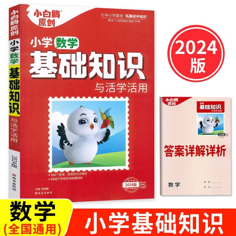 2024版小白鸥原创小学数学基础知识与活学活用含答案详解祥析共2册