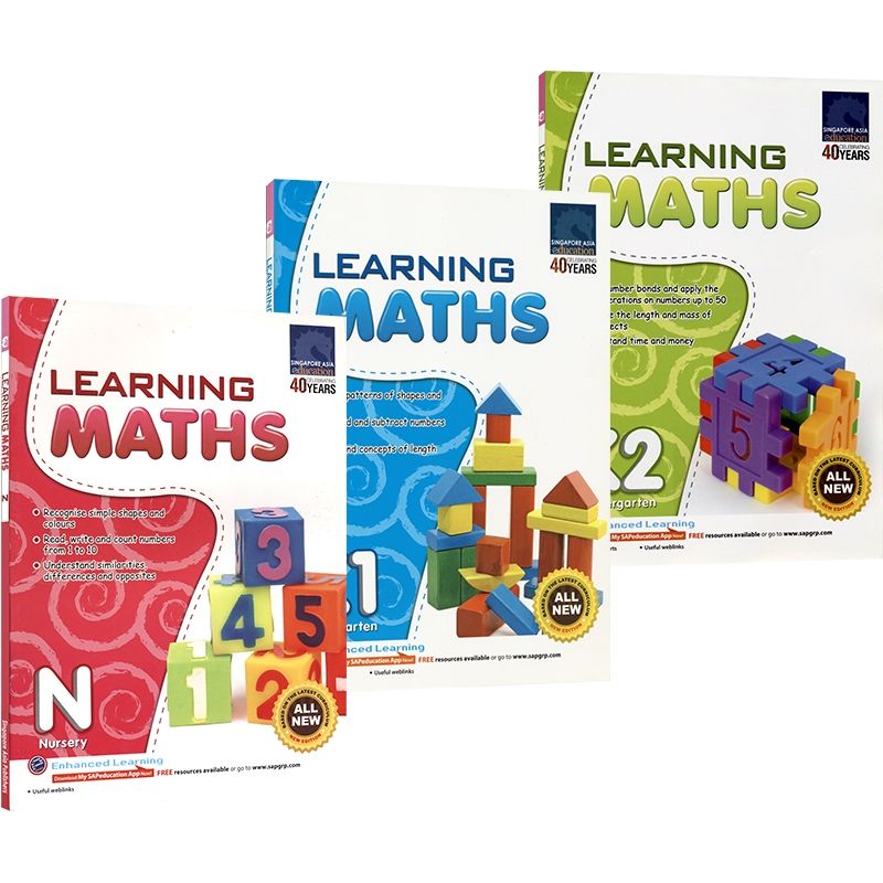 SAP Learning Maths Collection N-K2 新加坡数学 学习系列幼儿园练习 学习数学 N-K2 3册