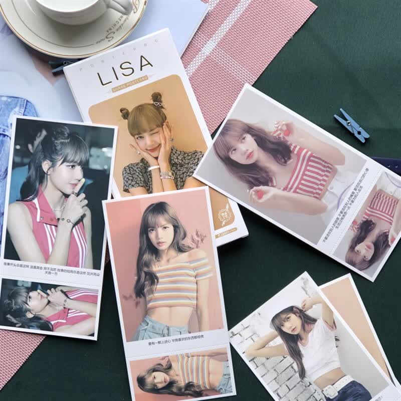 BLACKPINK明信片合集小卡小贴纸LISA单人金智妮偶像周边粉墨 LISA套装