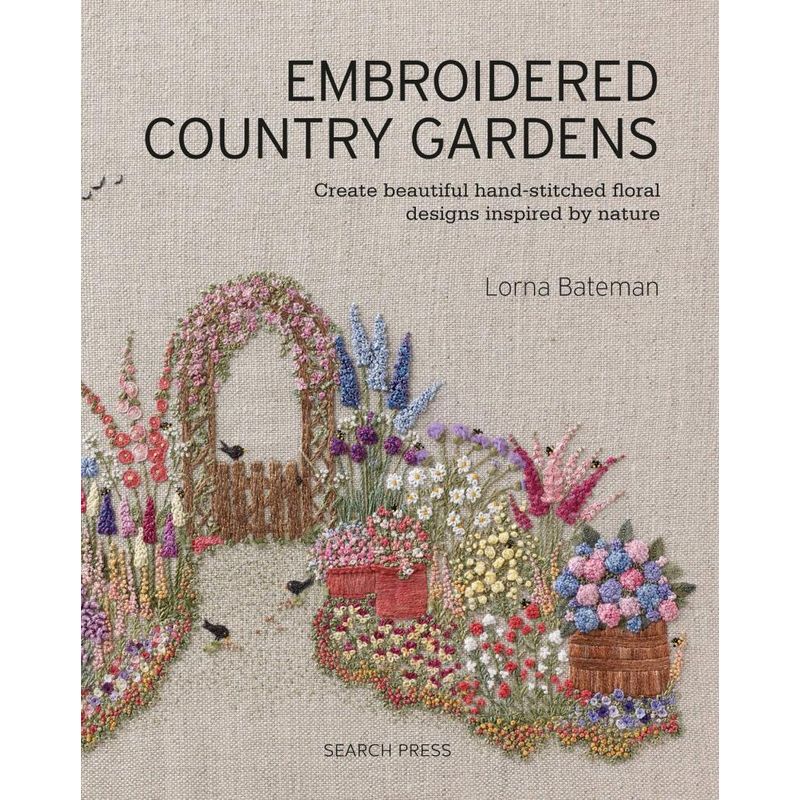英文 Embroidered Country Gardens 刺绣 美丽的手工缝制花卉