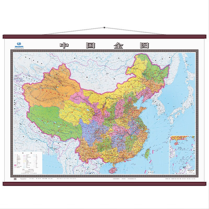2023年5月 地图 高清政区版 会议室客厅装饰挂图 2米*1.5米 中国地图