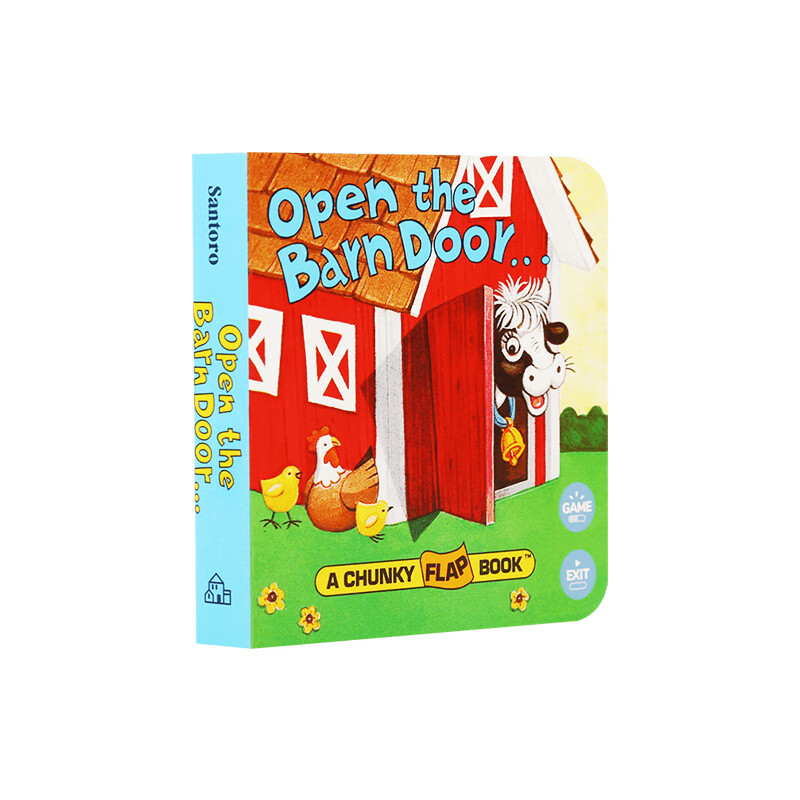 凯迪克图书 点读 Open the Barn Door 打开农场谷门 美国 趣味手掌翻翻书 英文原绘本 毛毛虫点读笔