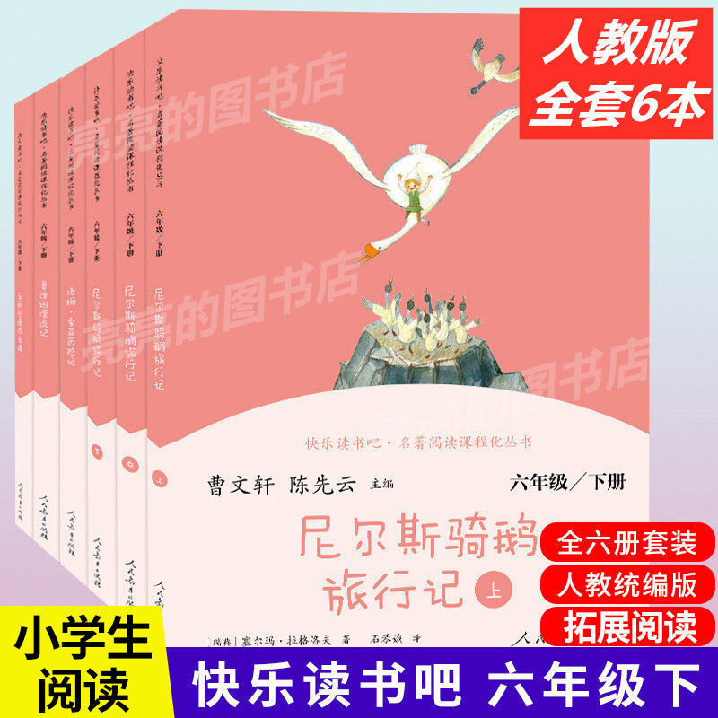 快乐读书吧六年级下册全套鲁滨逊漂流记尼尔斯企鹅旅行记曹文轩编 【六年级下册】人教版(6本)