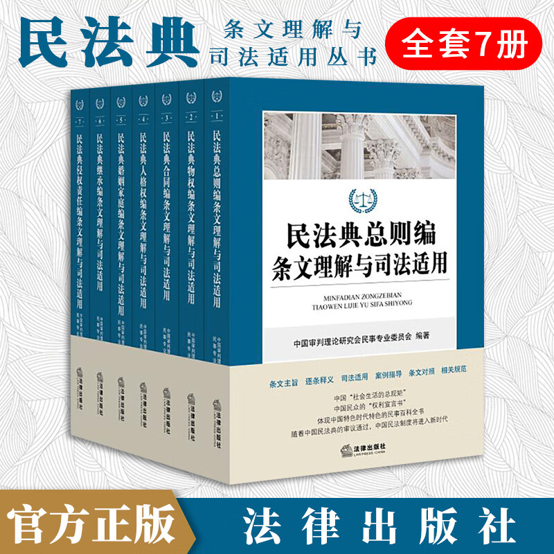 现货！2020新版民法典条文理解与司法适用丛书（全套共7册）总则物权合同婚姻家庭继承侵权责任编法律书