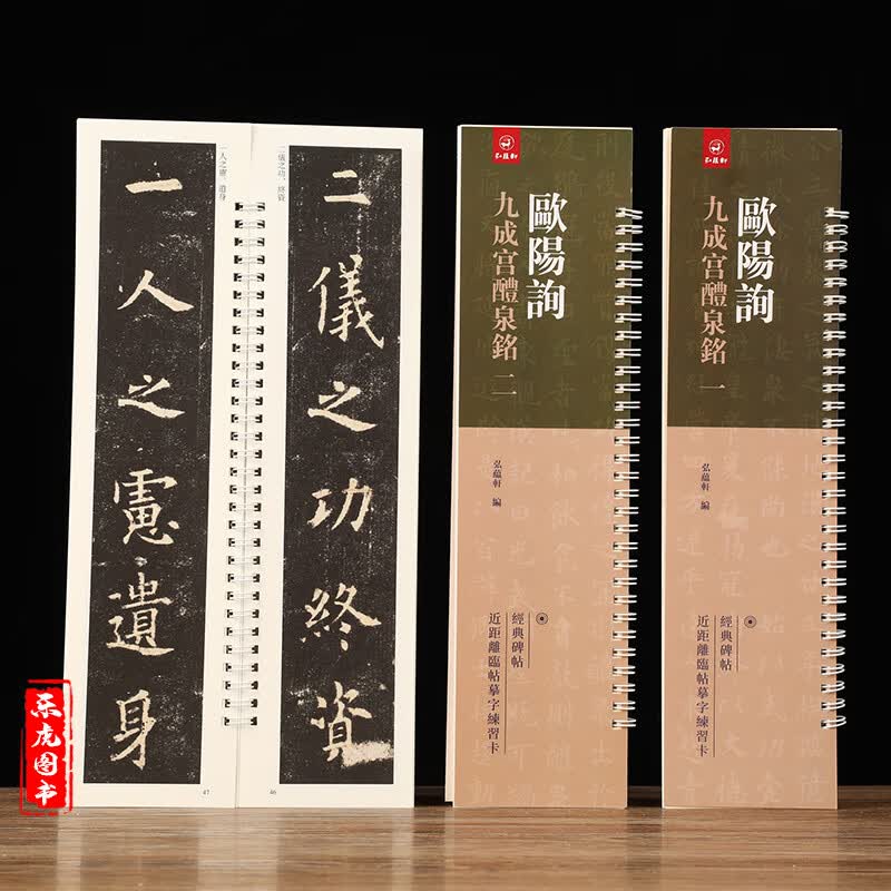 经典碑帖近距离临摹卡：欧阳询九成宫醴泉铭 全2册 李祺本九成宫全文原碑原大楷书入门字帖字卡 初学者碑帖临