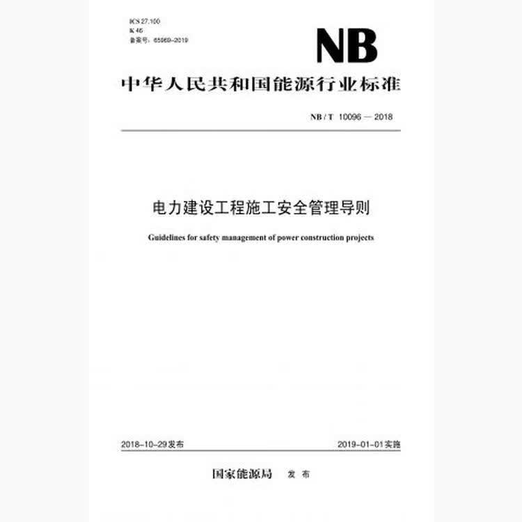 NB/T10096-2018电力建设工程施工安全管理导则