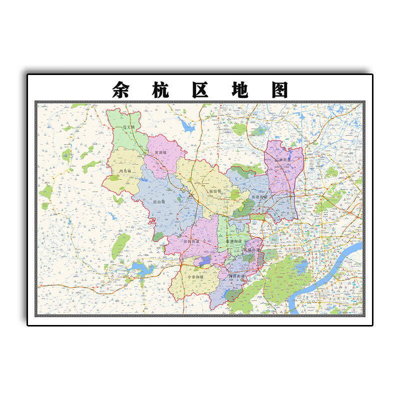 余杭区1.1米贴图浙江省杭州市行政交通路线分布现货新款 不覆膜