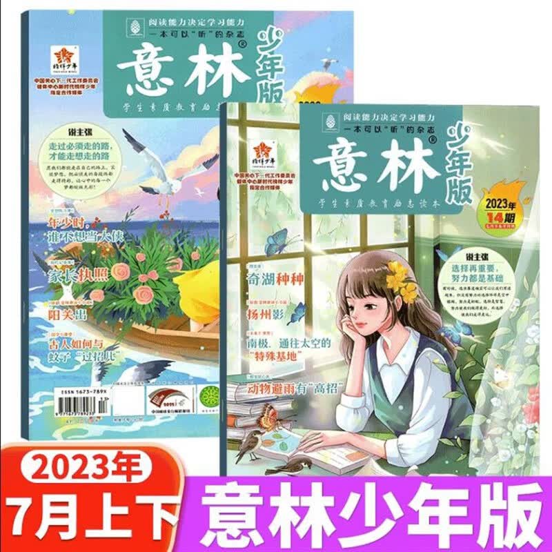 意林少年版杂志2023年17/16/15/14 2022年1-12月上下2021年24本珍藏版中小学课外阅读理解青少年文学文摘期刊合订本全半年订阅中考高考作文热点考点素材 【2本装】意林少年版 23年