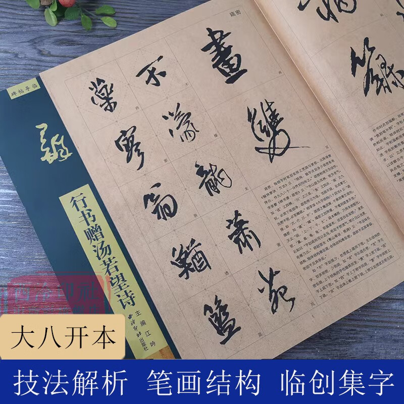 【放大本】王铎行书赠汤若望诗 碑帖导临 行书毛笔字帖集字作品初学者笔画结构技法解析教材 书法临摹字帖