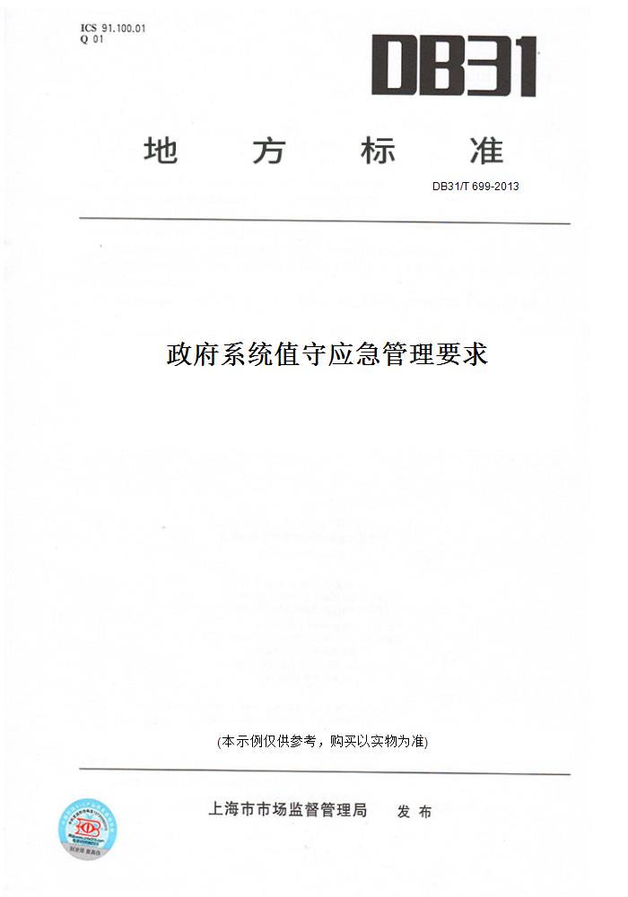 DB31/T 699-2013 系统值守应急管理要求