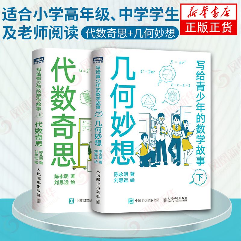 代数奇思(上)+几何妙想 写给青少年的数学故事(下)数学思维训练分析 中学生课外科普读物 读故事学几