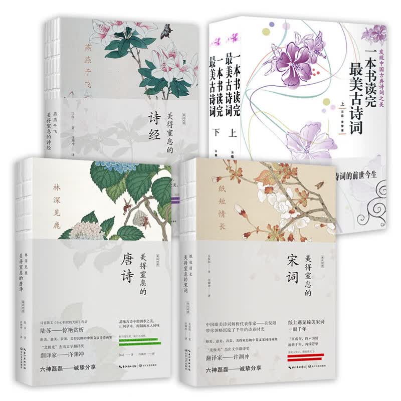 美得让人窒息的古诗词三册 林深见鹿美得窒息的唐诗+纸短情长宋词+燕燕于飞诗经 翻译家许渊冲英译英汉对照中 【5册】美得窒息的古诗词+读完最美古诗词