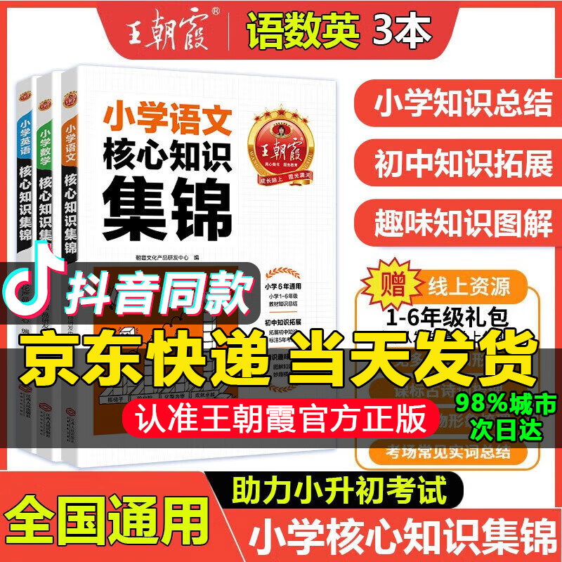 王朝霞小学核心知识集锦2023人教版语文数学英语一二三四五六年级教材知识点总结小学生基础知识大盘点大全手册拓展初中知识衔接小升初总复习考试 【语数英3本】小学核心知识集锦