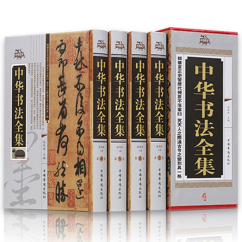 中华书法全集 全套4卷 中国书法大字典书法教学用书书法篆刻书法 硬笔书法好的字帖书法