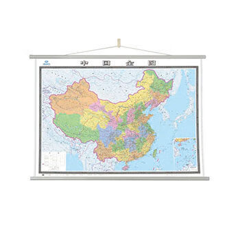 中国全图地图挂图1:1800万 防水覆膜挂杆挂图2.0*1.5米办公居家