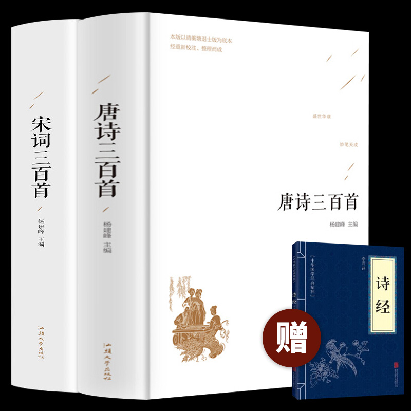 唐诗宋词三百首 全套2册 原著 精装无删减版 唐诗三百首300首 带注释译文 中国古诗词鉴赏书籍