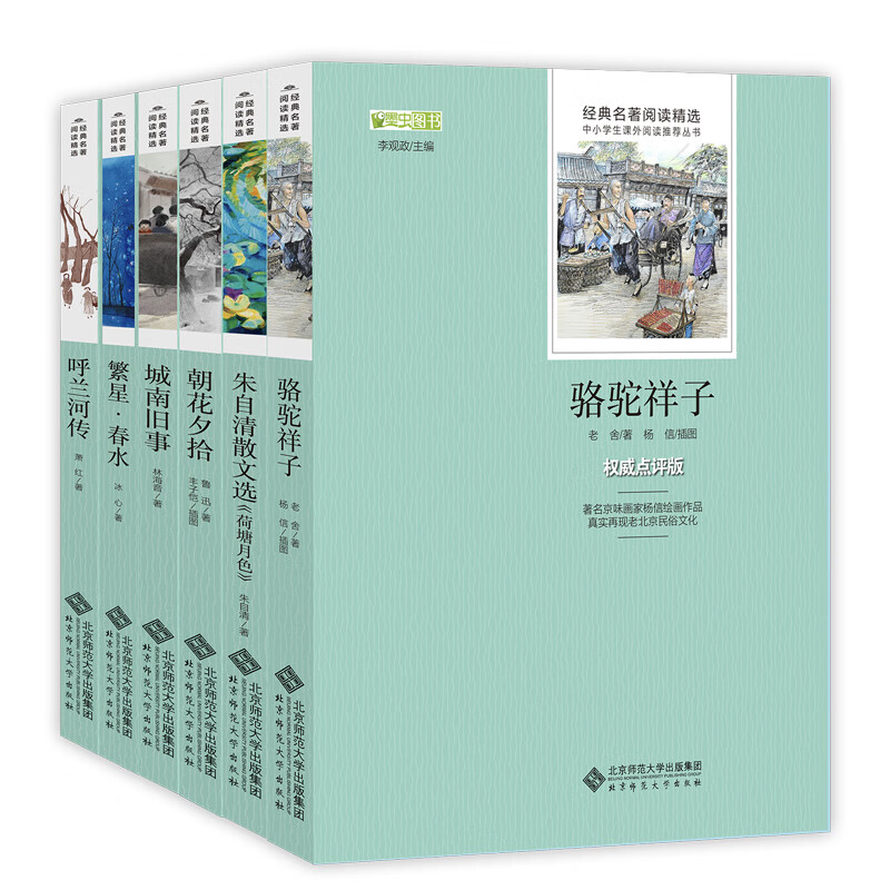 名著精选套装：骆驼祥子+朱自清散文选+朝花夕拾+城南旧事+繁星·春水+呼兰河传（套装共6册）